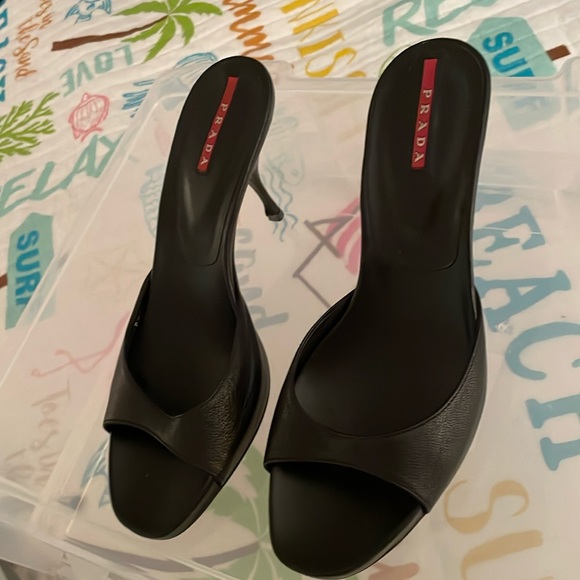 Prada | Shoes | Beautiful Black Prada Slides Very Gently Used Maybe ...